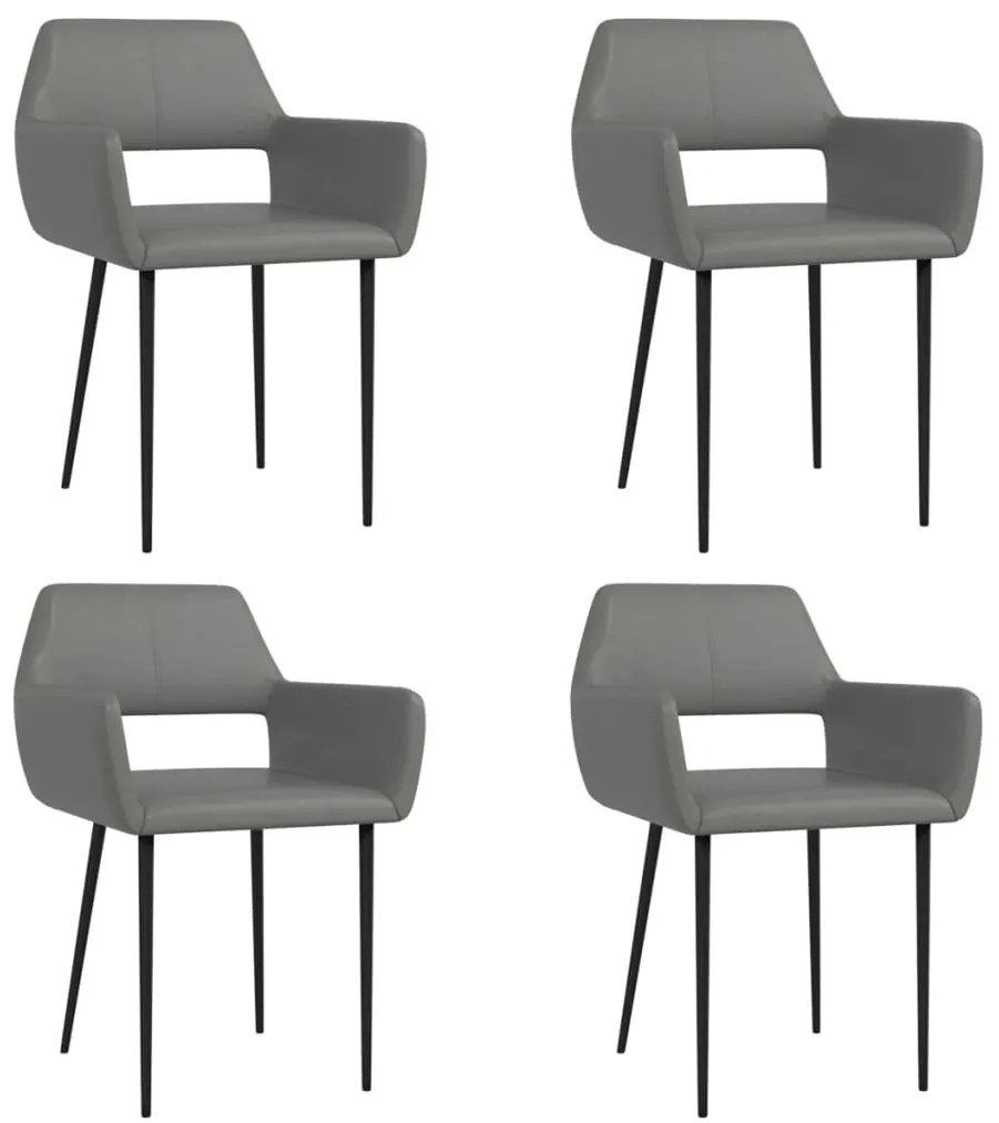 3058029 vidaXL Jídelní židle 4 ks šedé umělá kůže