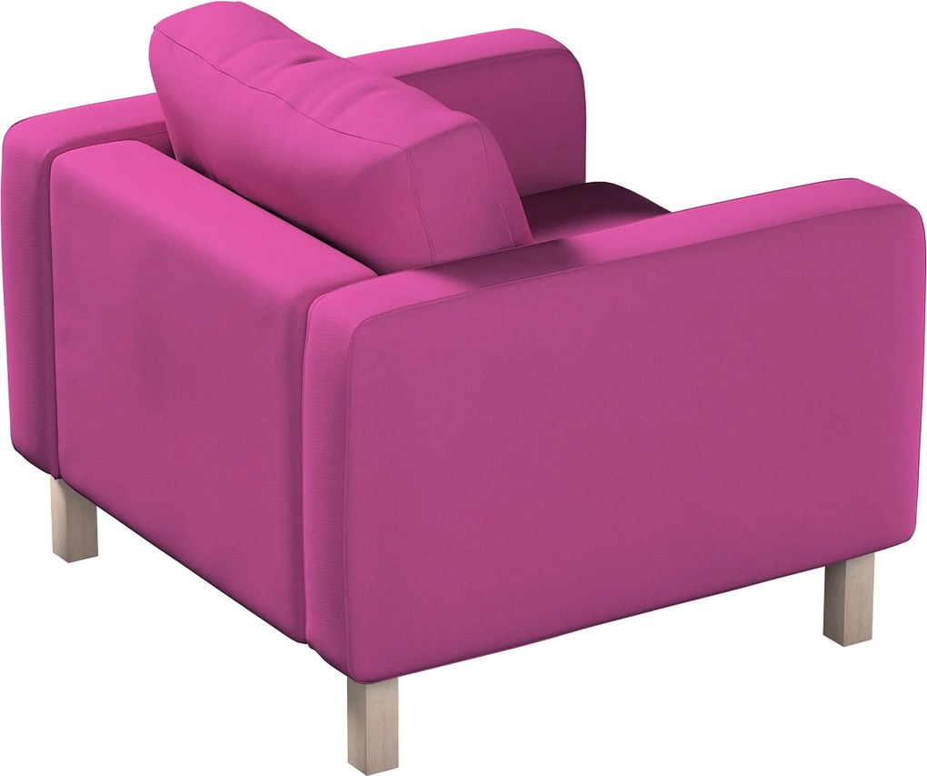 Potah na křeslo IKEA Karlstad, krátký barva růžová látka pletený vzor
