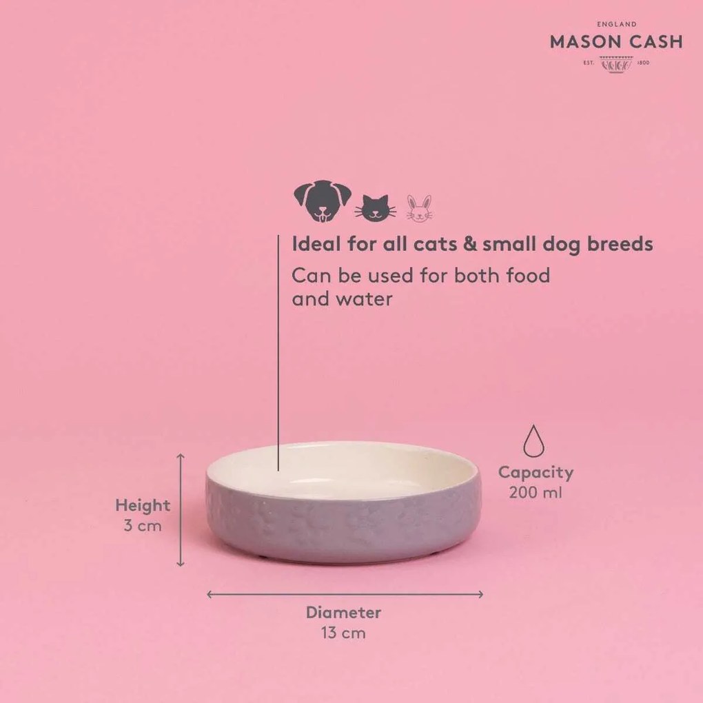 Mason Cash Colour Mix Pet Bowl miska pro kočky 13 x 3 cm, šedá, 2030.463