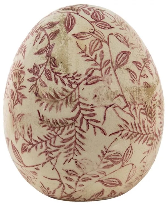 Keramické dekorační vajíčko s květy Anne-carlijn – 14x16 cm