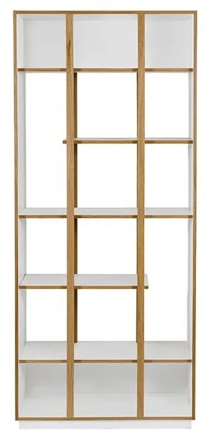 Bílá knihovna v dekoru dubu 90x210 cm Newbury - Woodman