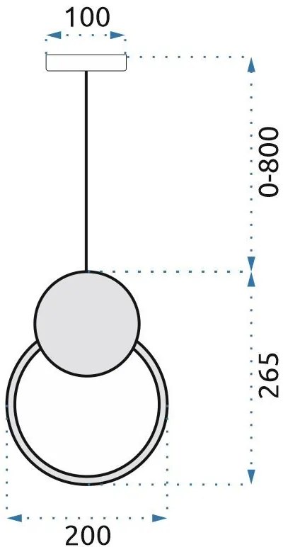 Toolight - LED závěsné stropní kruhové svítidlo APP852-CP, černá, OSW-07021