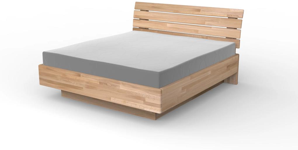 Masivní postel NEPTUN - Solwo Design Dřevo a odstín oleje: BUK Cink - Olej odstín BO105, Rozměr spací plochy: 220x200