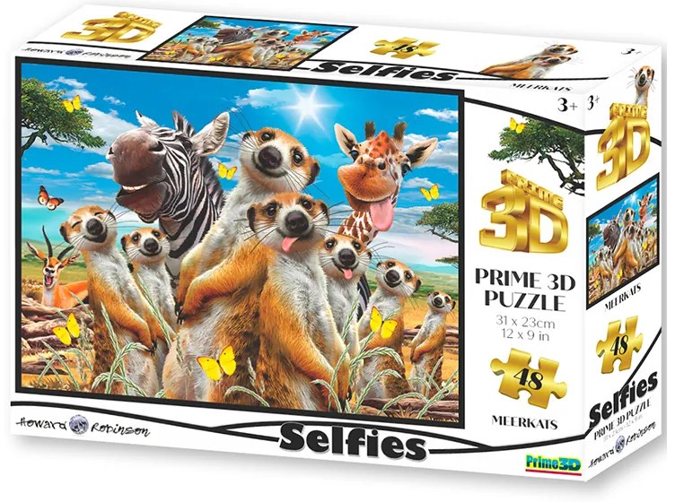 PRIME 3D PUZZLE - Surikata Selfie 48 dílků
