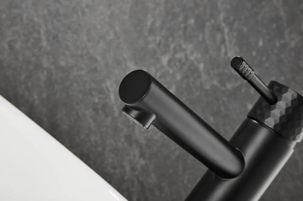 Gamma Roy, vysoká umyvadlová baterie h-301, černá matná, GMA-BRYPUW-BK