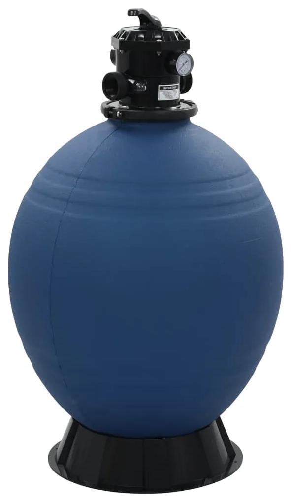 91728 vidaXL Bazénová písková filtrace se 6polohovým ventilem modrá 660 mm