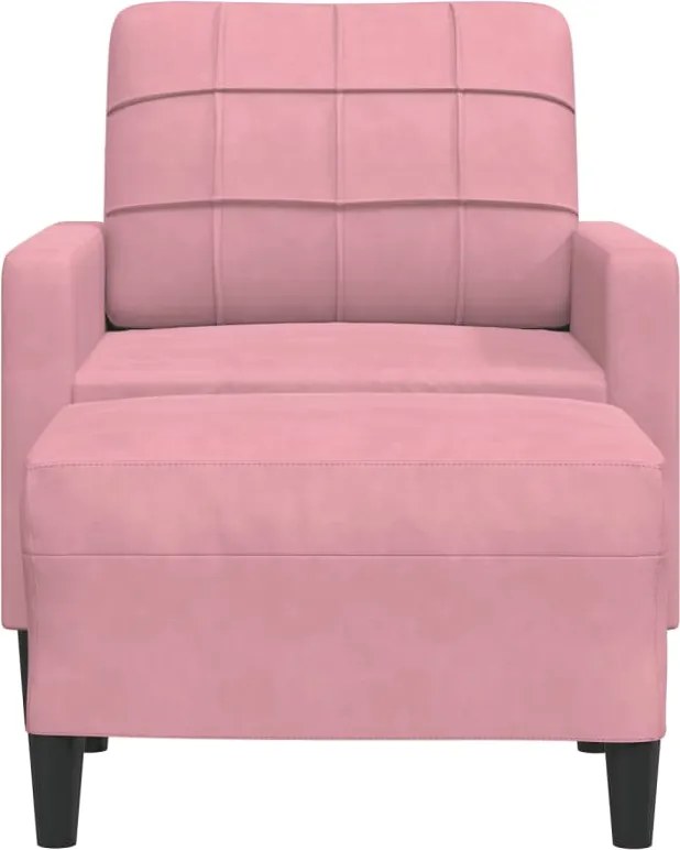 Křeslo s podnožkou růžová 60 cm samet 3278260