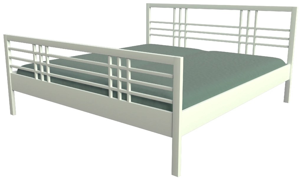 Nábytek ATIKA s.r.o. Kovová postel CROSS Povrchová úprava: bílá, Rozměr: 100 x 200 cm