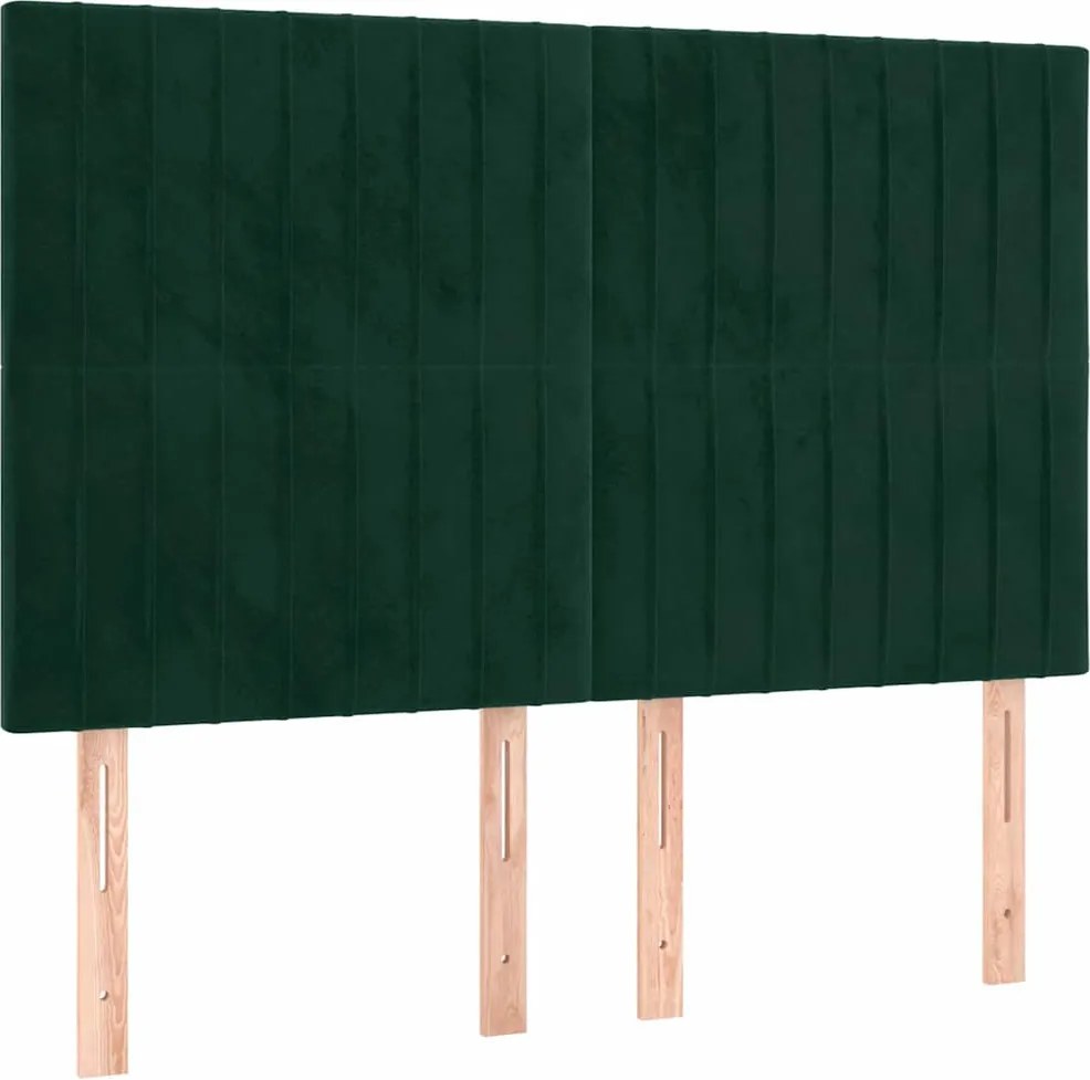 Čelo postele tmavě zelené 144x5x118/128 cm sametové 3116621