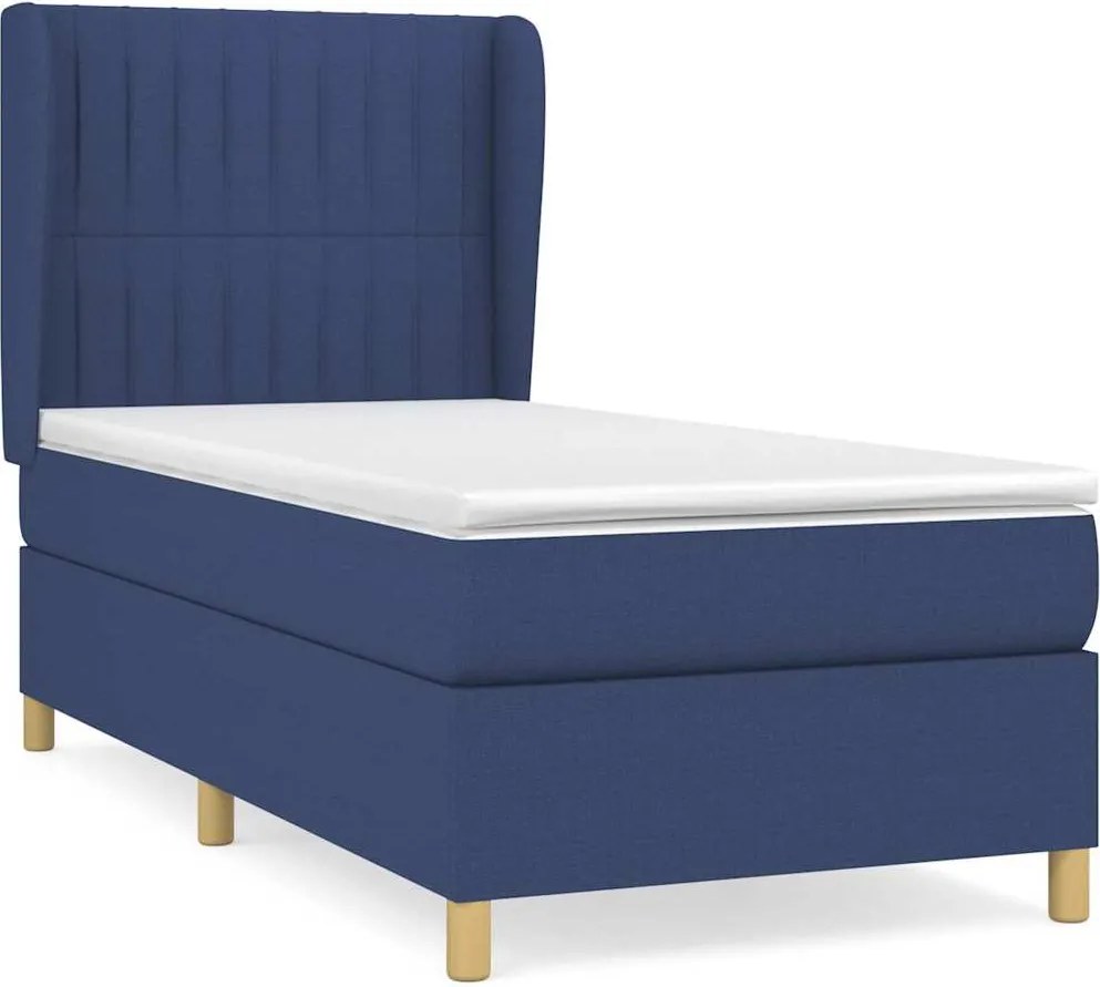 Box spring postel s matrací modrá 80x200 cm textil 3128643
