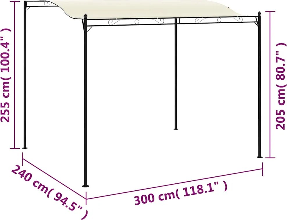 vidaXL Marketos Zahradní altán plátěný krémově bílý