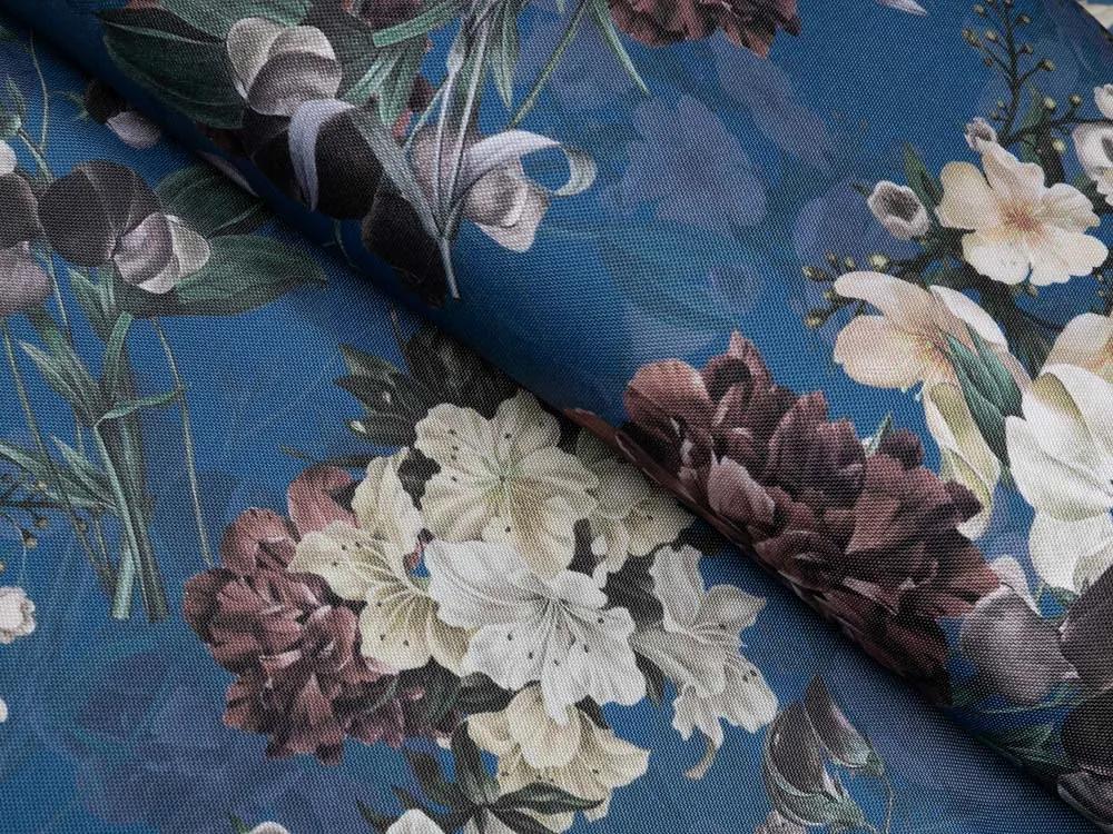 Biante Dekorační povlak na polštář TF-061 Květiny na modrém 50 x 60 cm