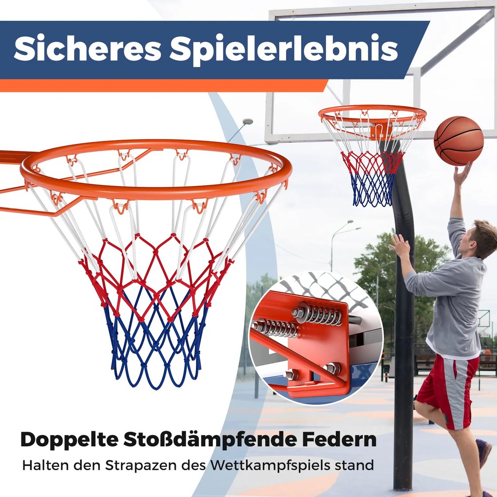 Costway Ø45 cm Standardní basketbalový koš se sítí Mini basketbalový koš