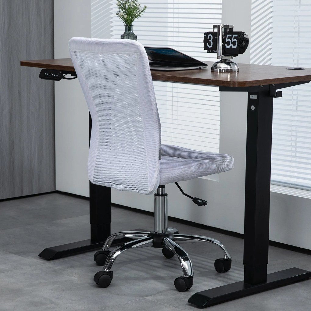 Vinsetto Ergonomická kancelářská židle s nastavitelnou výškou, manažerská židle, 360° otočná, bílá síťovina