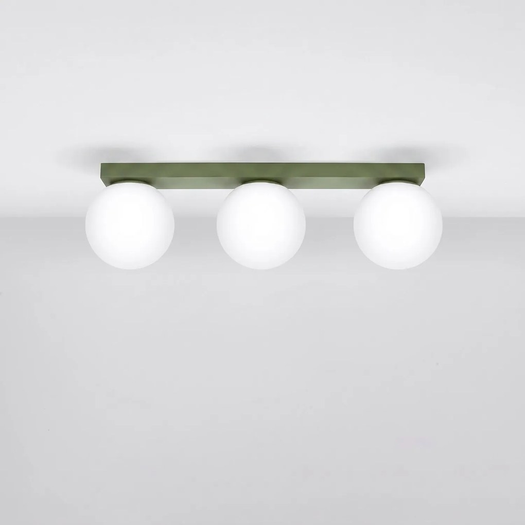 Sollux Lighting Stropní svítidlo YOLI 3 olivově zelené