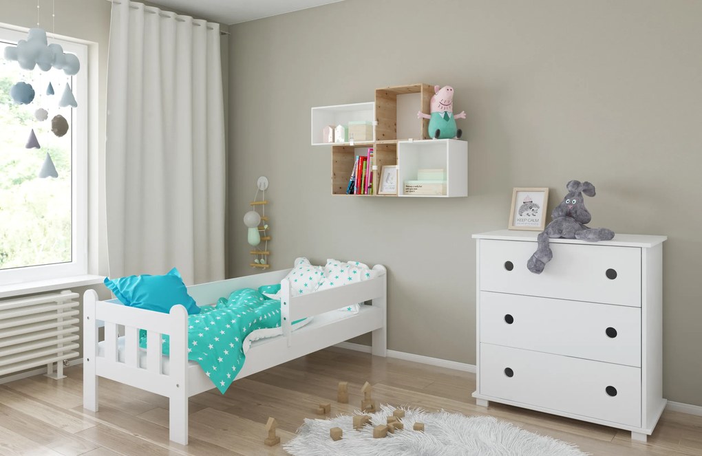 BabyBeds Dětská postel STAS Velikost postele: 160x80 cm, Barevné provedení: Olše, Úložný prostor: Ano, s úložným prostorem Bílá