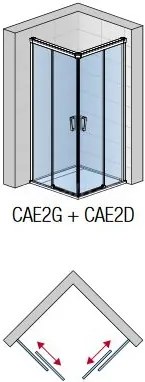 Ronal (Sanswiss) Ronal, CADURA Black line rohový vstup s dvoudílnými posuvnými dveřmi CAE2 Šířka: 120 cm, Sklo: 07 čiré
