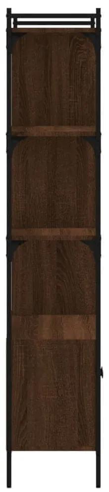 Petromila Knihovna s dvířky hnědý dub 76,5x30x154,5 cm kompozitní dřevo