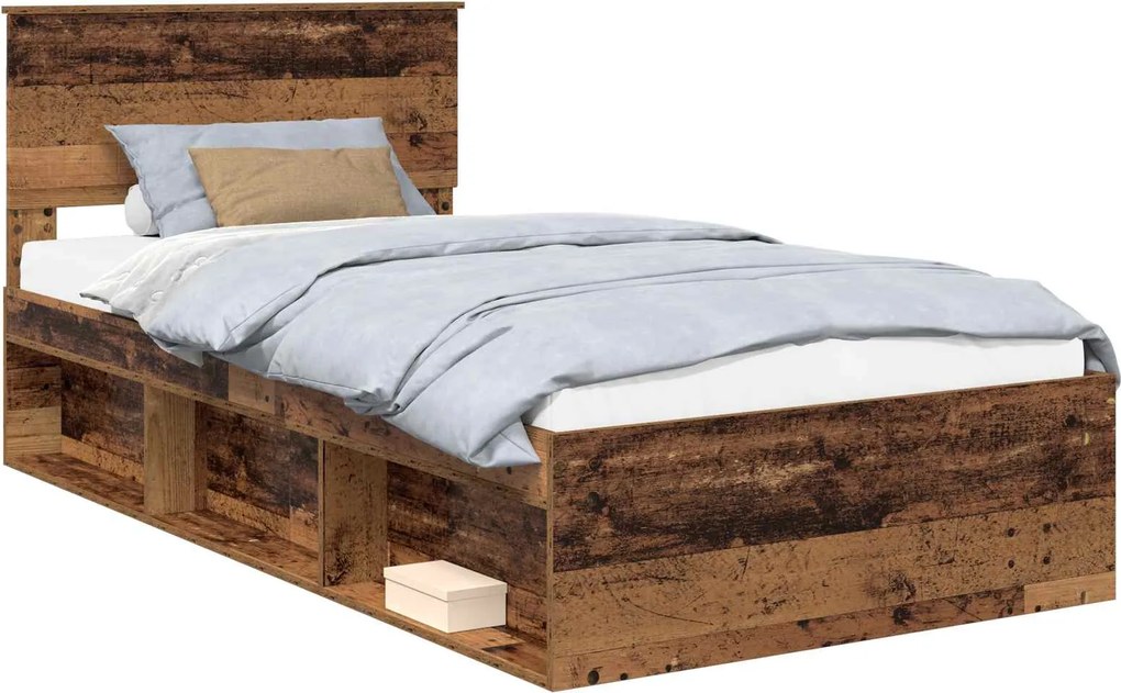 Rám postele Staré dřevo 100 x 200 cm Masivní borové dřevo 3410643