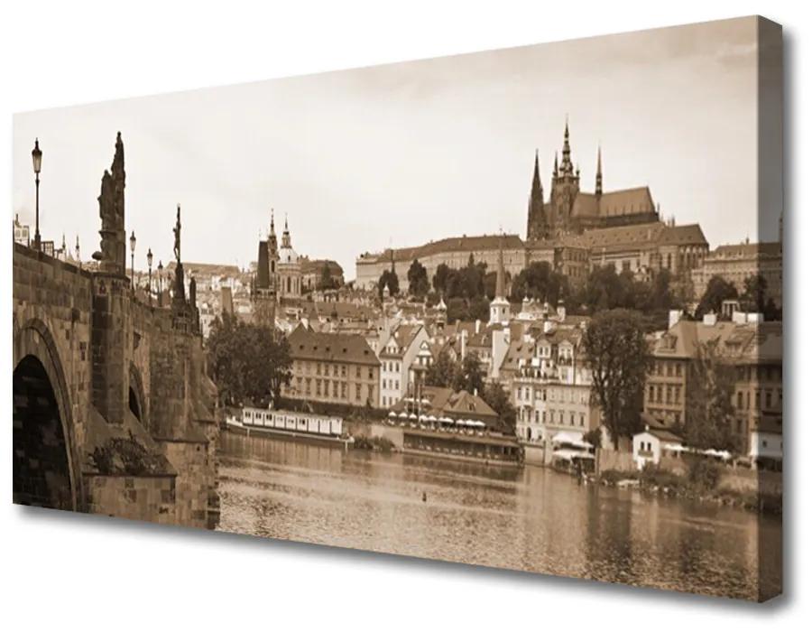 Obraz na plátně Praha Most Krajina 125x50 cm