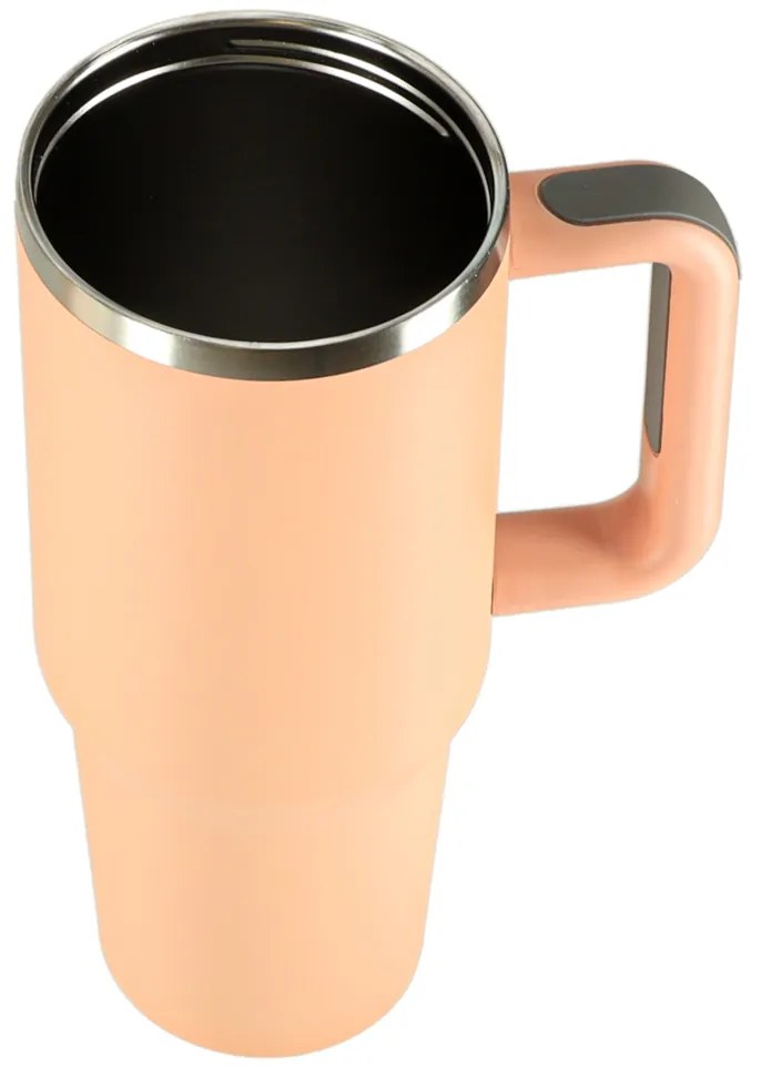Creative Corner Termohrnek s brčkem a rukojetí termoska 1200ml pudrově růžový