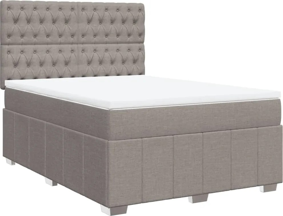 Box spring postel s matrací taupe 160x200 cm textil 3294030
