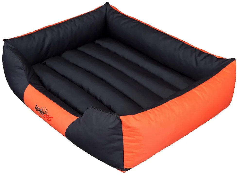 HobbyDog Pelíšek pro psa Comfort - oranžový s černou VELIKOST: XXXL 140 x 115 cm (110 x 90 cm)