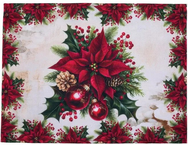 Sada 4 ks prostírání a stolního běhounu s teflonovou úpravou CHRISTMAS STAR