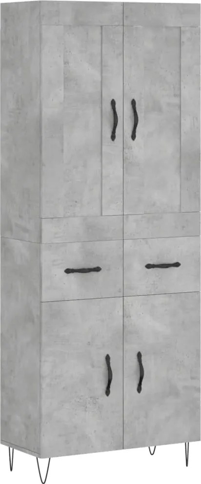 Skříň highboard betonově šedá 69,5x34x180 cm kompozitní dřevo 3199909