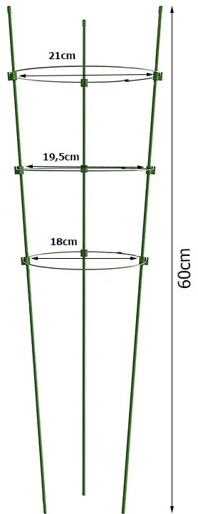 Kruhová podpěra pro rostliny v květináčích VERK 01894 - 3 kroužky