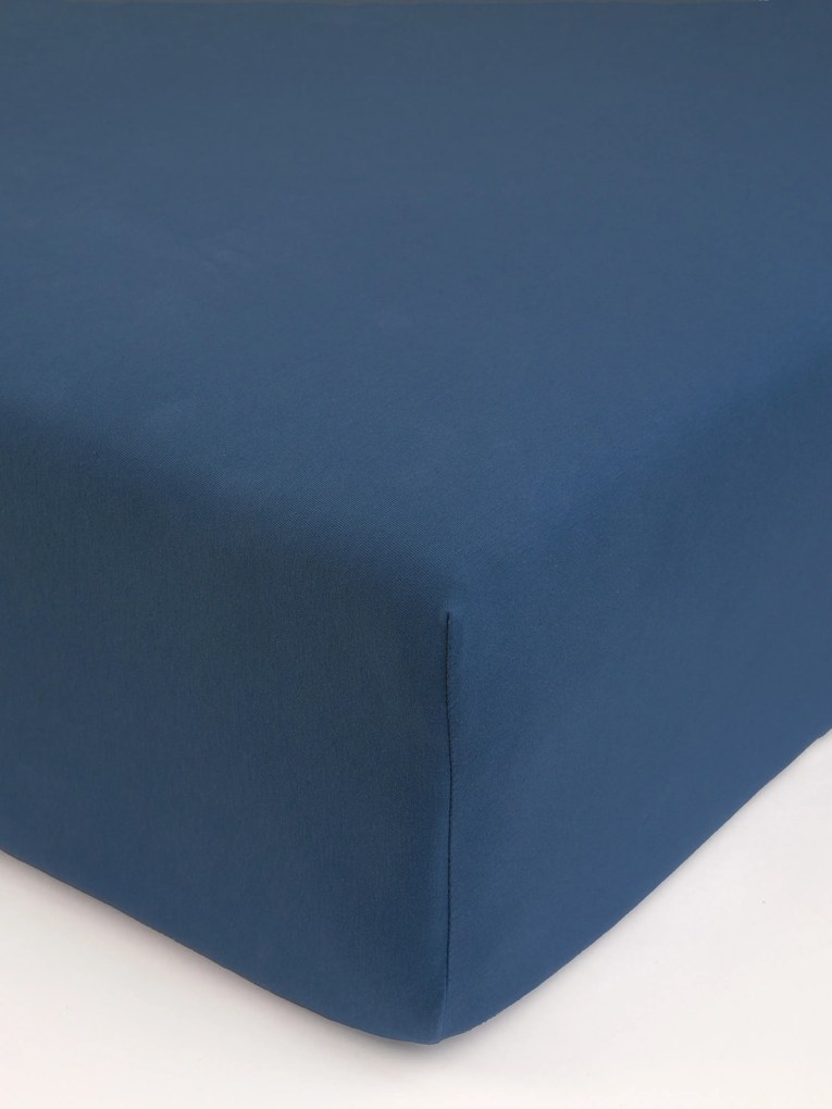 MK Lůžkoviny Jersey prostěradlo s elastanem Deluxe 200 × 200 cm – námořnicky modré