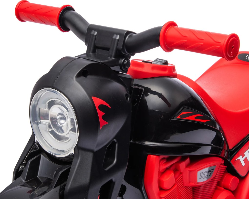 Dětská elektrická motorka AIYAPLAY pro děti od 2 let, bateriový model 6V se světly, funkcí na výrobu bublin, hudbou, rychlostí 3 km/h, nosnost 30 kg,…