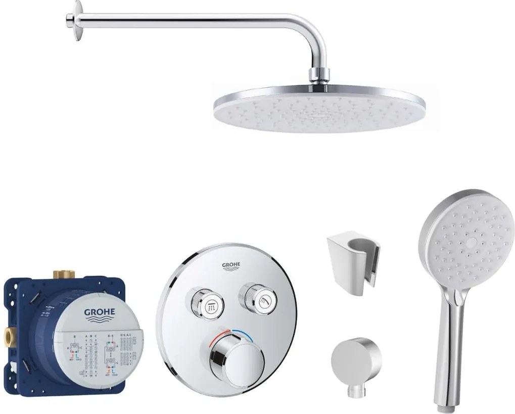 SANITINO - Sprchový set s baterií a tělesem pod omítku Grohe, příslušenství kielle, chrom SANI21GKK010