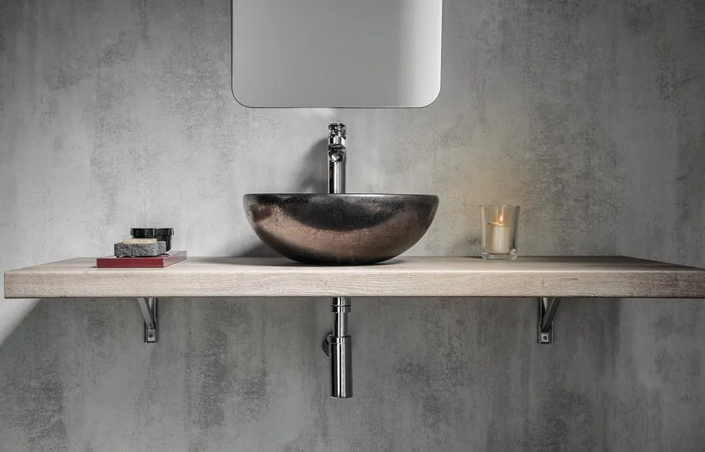 Sapho Sapho, ATTILA keramické umyvadlo, průměr 43cm, metalická měď, DK010