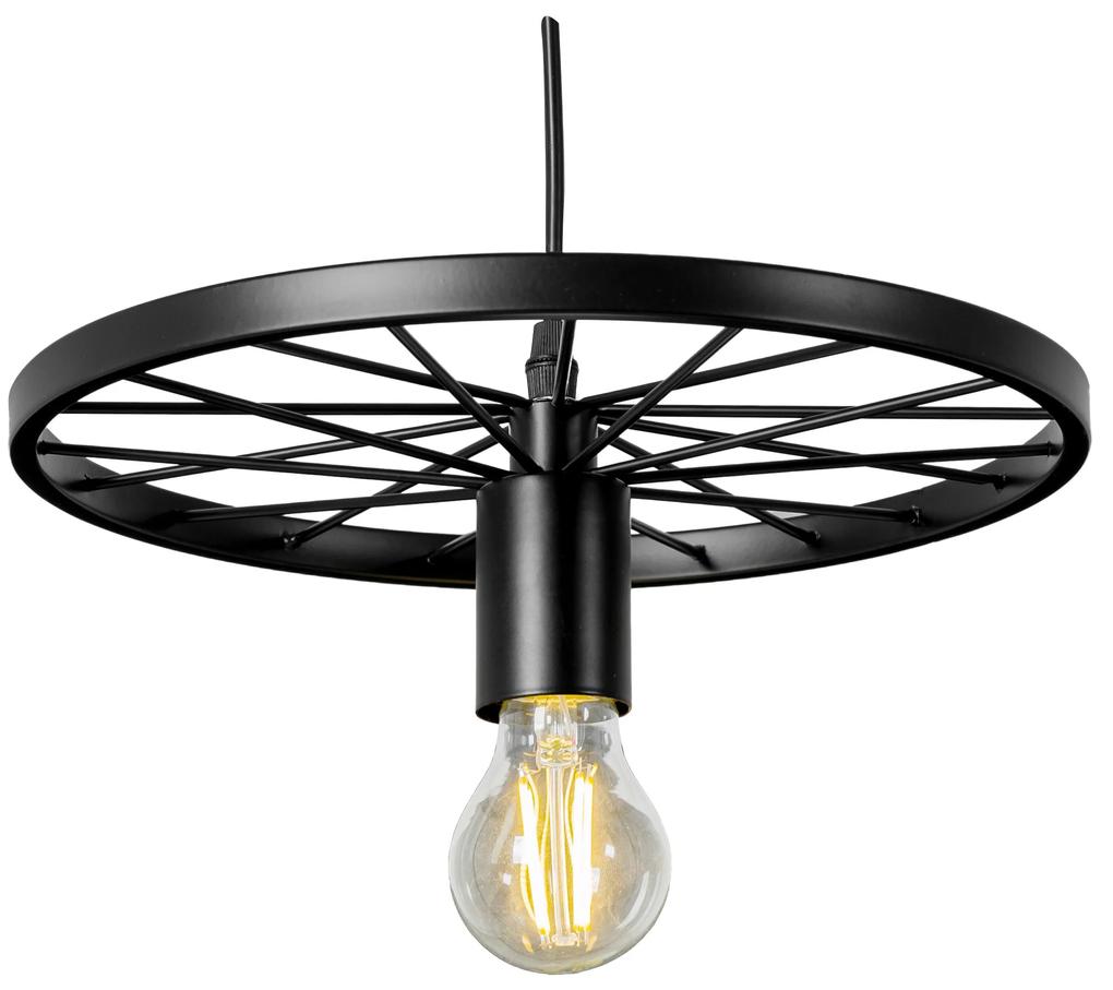 Toolight - Stropní lampa závěsná retro kruhová 1xE27 APP212-1CP, černá, OSW-08001