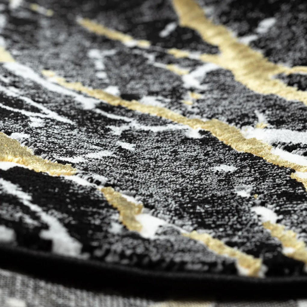 Dywany Łuszczów, Kusový koberec Allure 1963 black/gold, 200x290, černá, kancelář