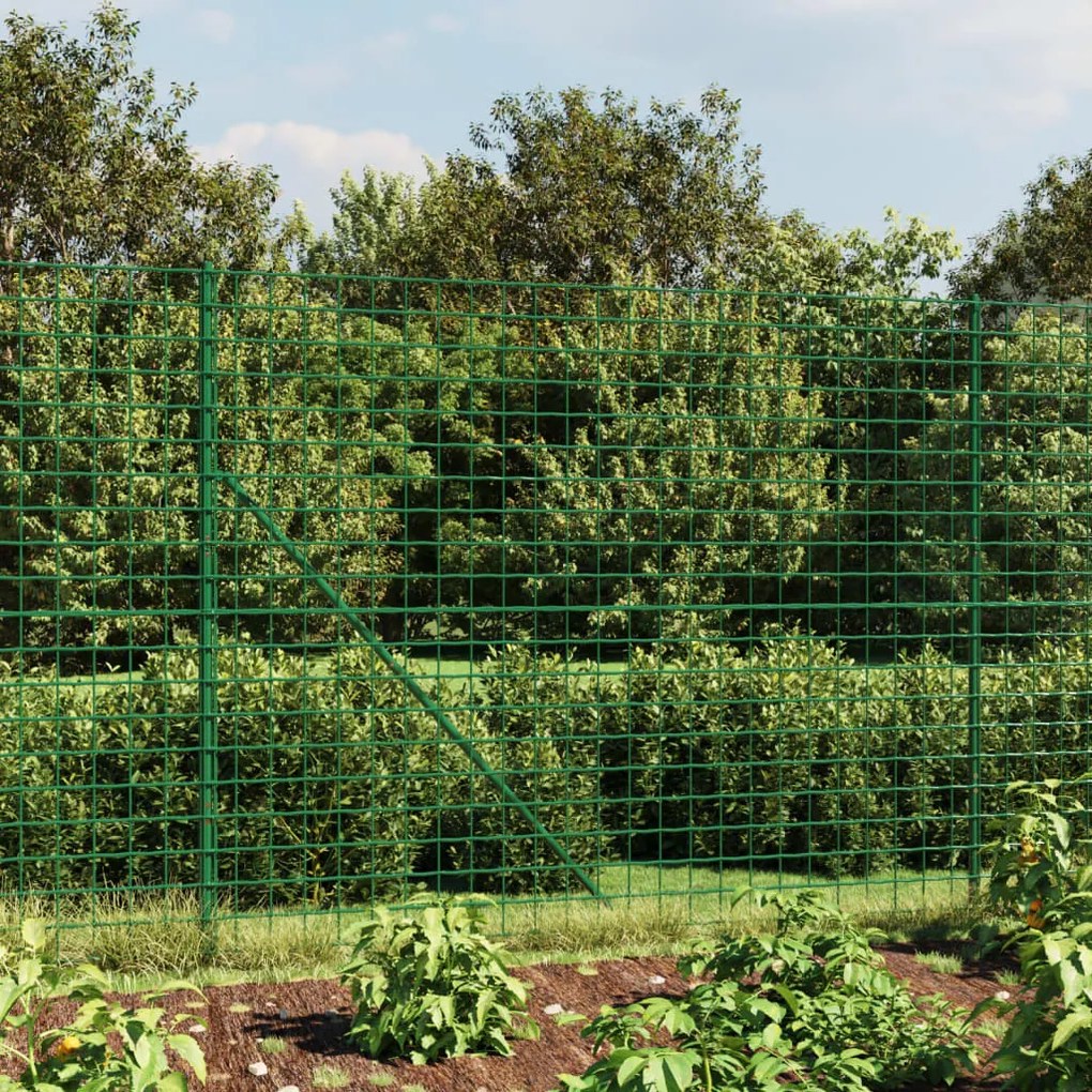 Drátěný plot s přírubami zelený 2 x 25 m 154190