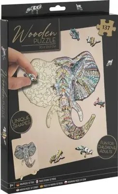 GRAFIX Obrysové puzzle Slon / 137 dílků / od 7 let