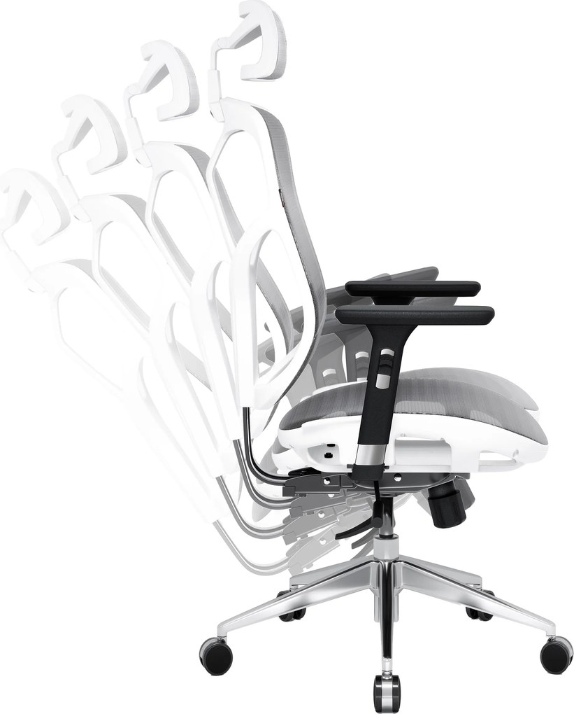 Ergonomická kancelářská židle ze síťoviny, bílý-šedý: Diablo V-Basic