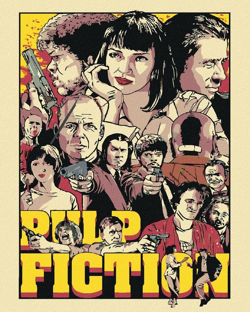 zuty malování podle čísel - pulp fiction, 40x50 cm, vypnuté plátno na rám
