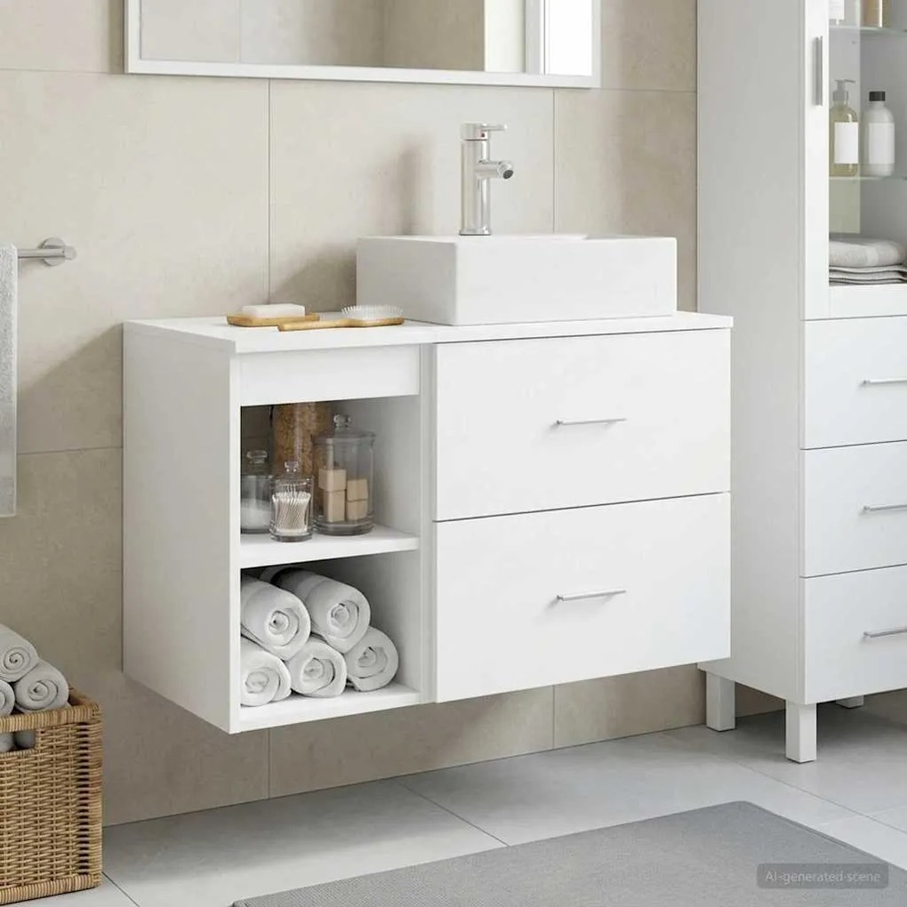 Sada koupelnového nábytku 2 ks Bílá Kompozitní dřevo 3403888