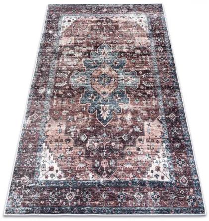 Dywany Luszczow Kusový koberec ANDRE pratelný Ornament 1826 vintage protiskluz, hnědá / modrý Rozměr koberce: 160 x 220 cm