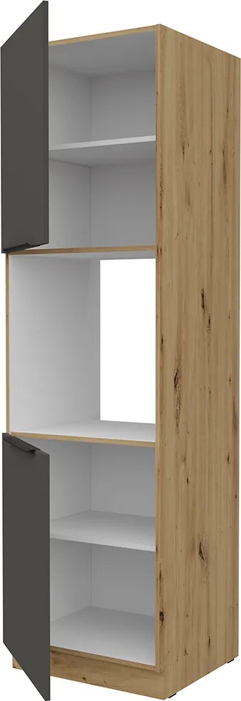 ARIA pa | vysoká skříňka 60 DP-210 2F na vestavnou troubu | 60 cm | ANTI FINGERPRINT povrch | artisan/šedá grafit