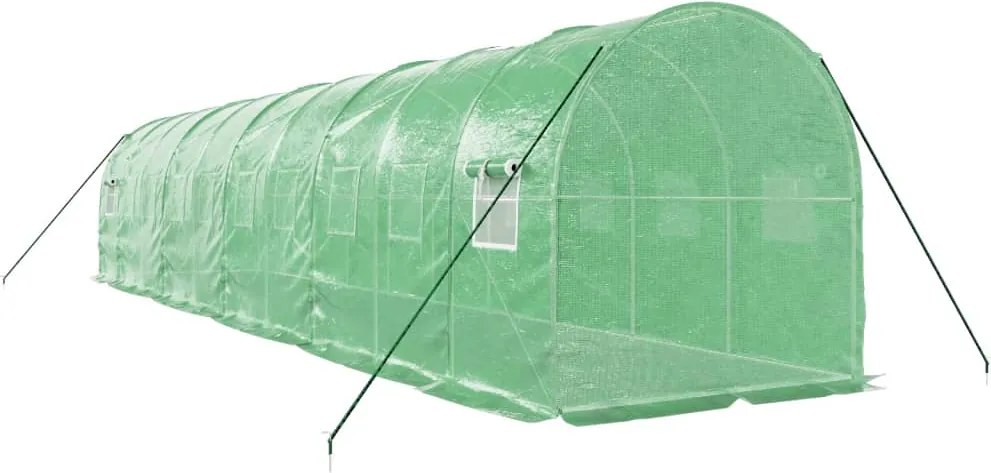 Skleník s ocelovým rámem zelený 20 m² 10 x 2 x 2 m 3188020