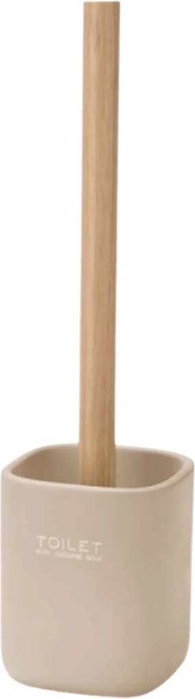 WC kartáč Liso, béžová/s dřevěnými prvky