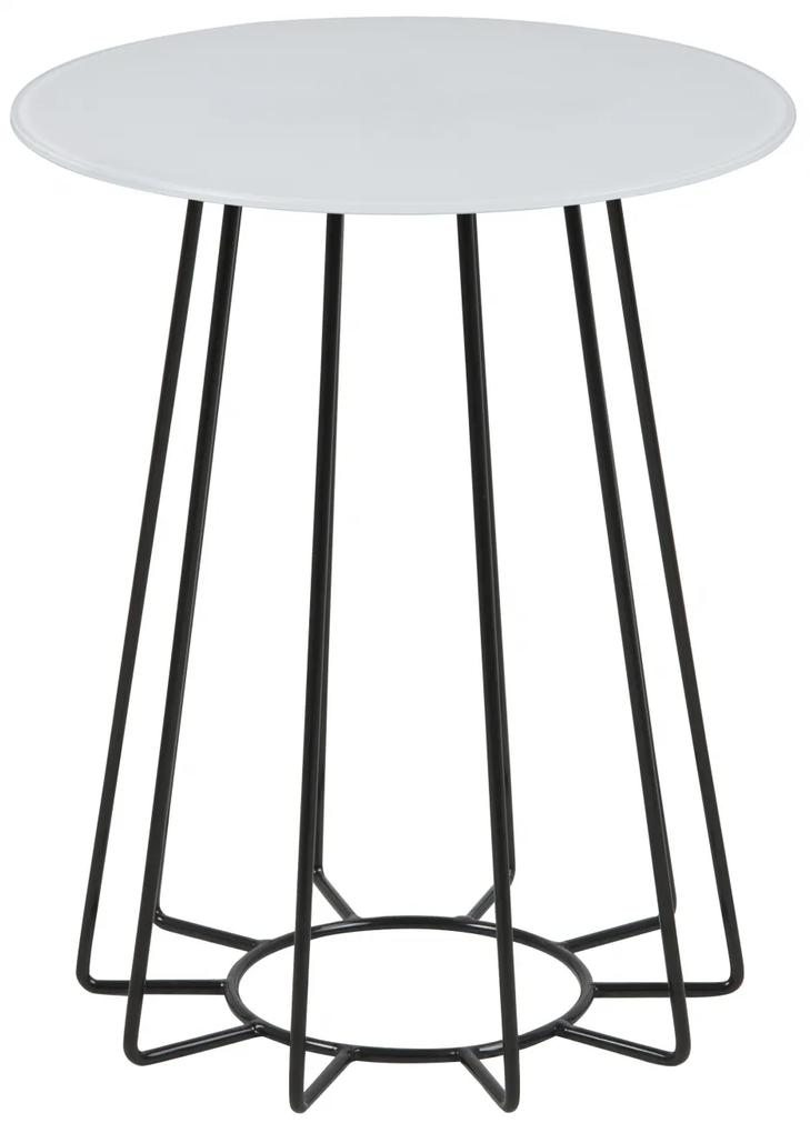 Bighome - Příruční stolek CASIA 40 cm, bílá