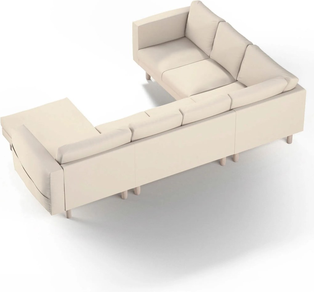 Potah na pohovku IKEA Norsborg rohová, 5-místná se šezlongem barva béžová látka pletený vzor