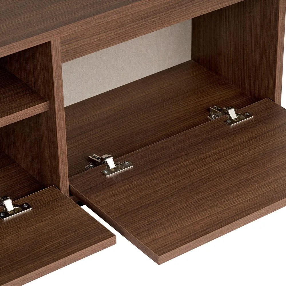 TV stolek v dekoru ořechu v tmavě přírodní barvě 160x42x30 cm Sentinel – Kalune Design