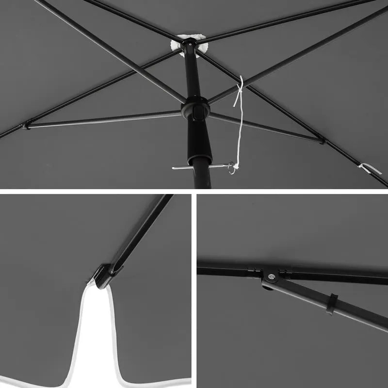 Čtvercový balkonový slunečník 1,8 x 1,25 m, UPF 50+ ochrana