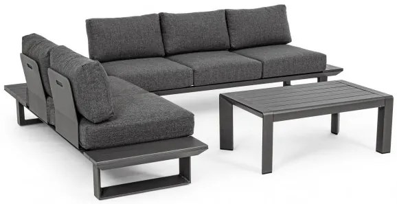 BIZZOTTO Zahradní rohová sestava KONNOR antracit 0662758